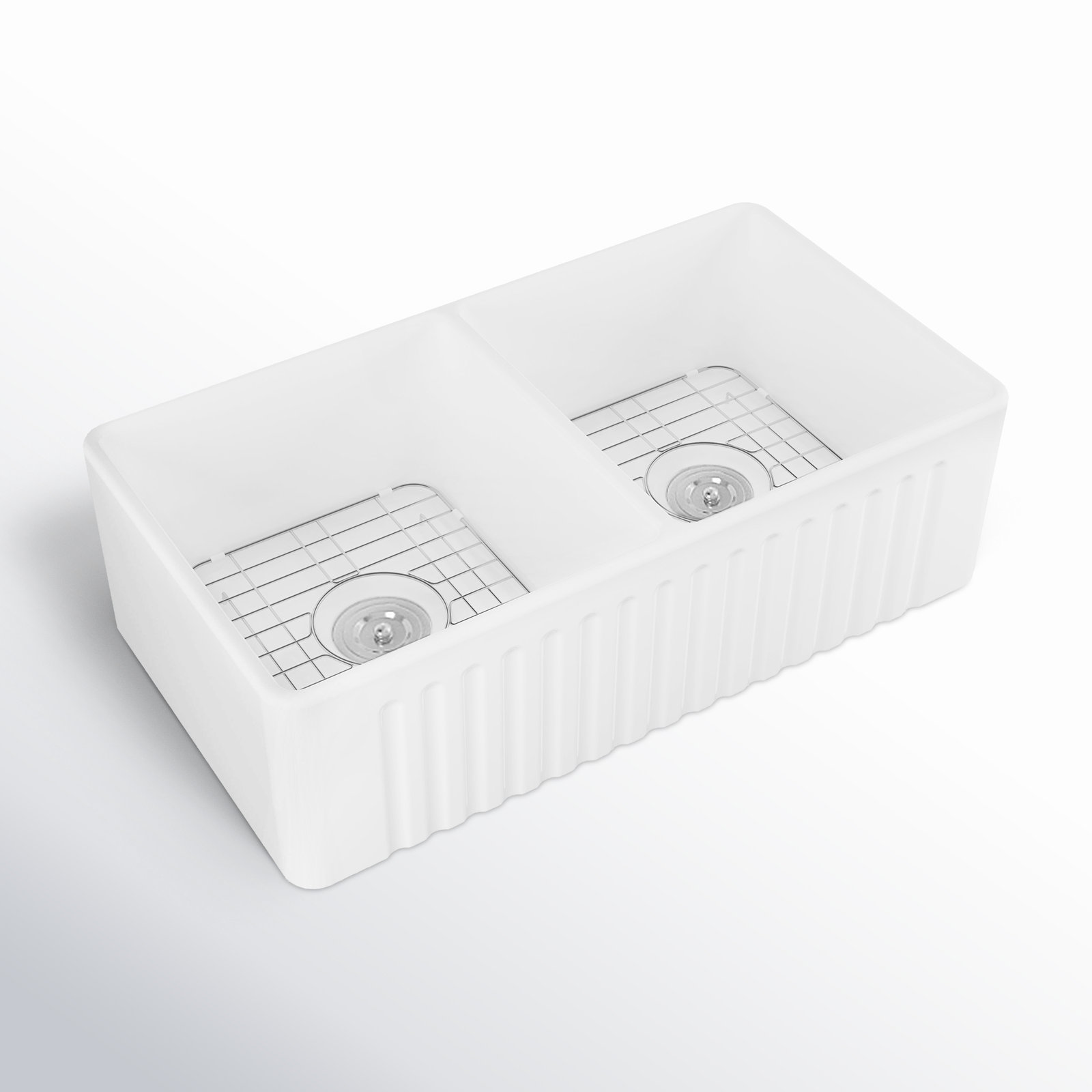 DeerValley Eclipse 33" L x 18" W Double Bowl Farmhouse Kitchen Sink with Accessories & Reviews ...